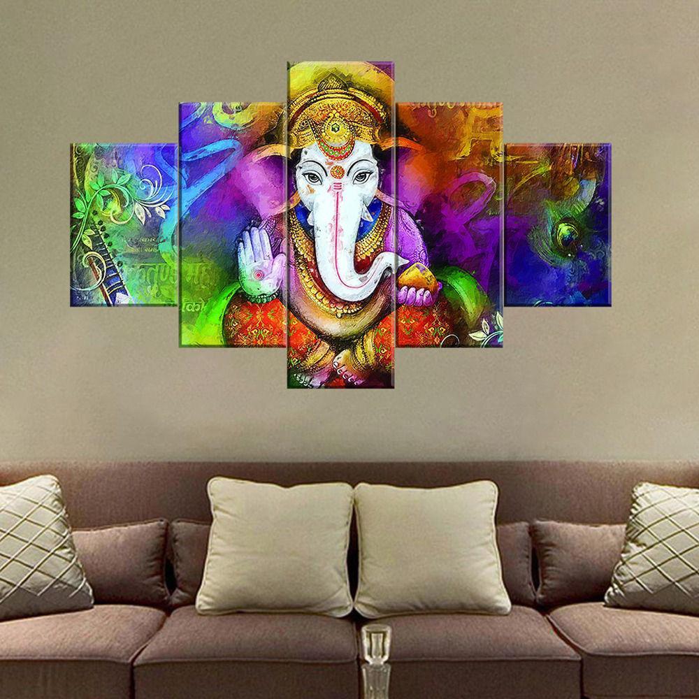 5 Panel Canvas Set Lord Ganesh – Namaste Clothing & Decor