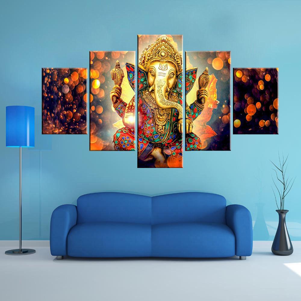 5 Panel Canvas Set Lord Ganesh – Namaste Clothing & Decor